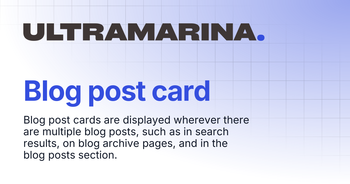 Blog post card | Primavera